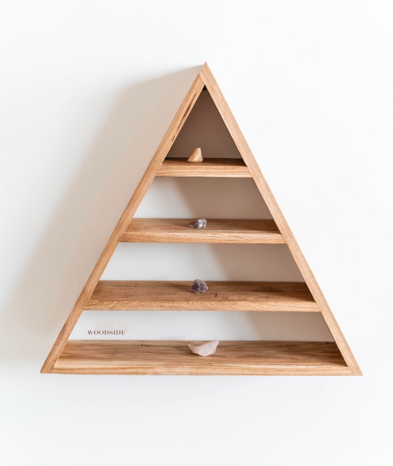 Rustic Triangle Geometric Floating Shelf Handmade From OAK - Etsy