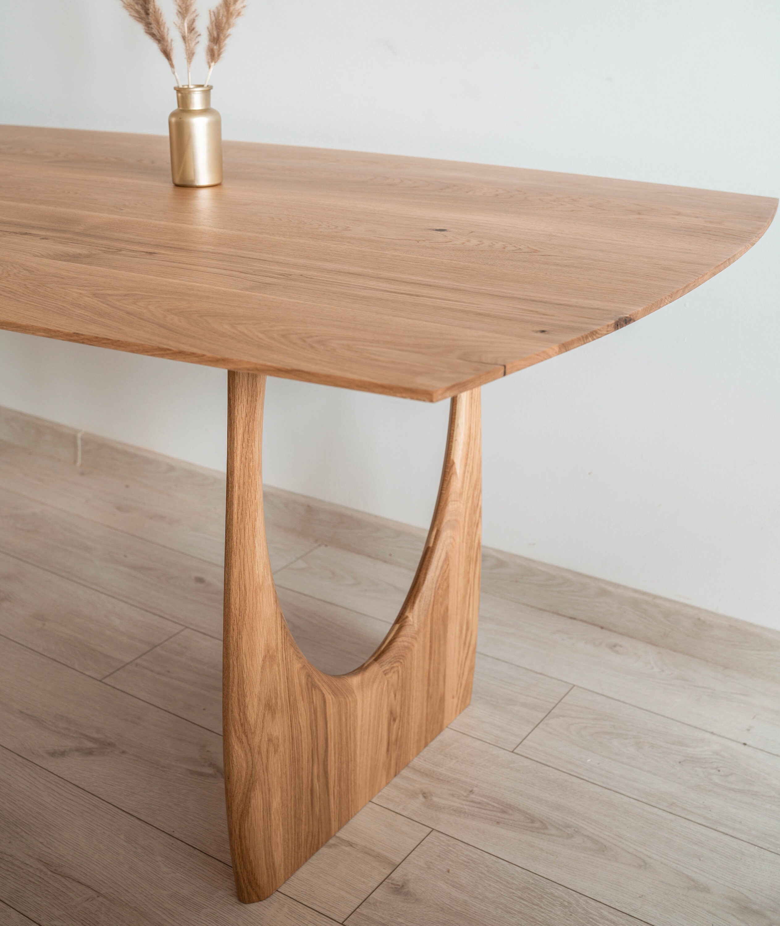 Oak Solid Table, 210x100 Cm, Solid Wood Dining Table, Kitchen Table ...