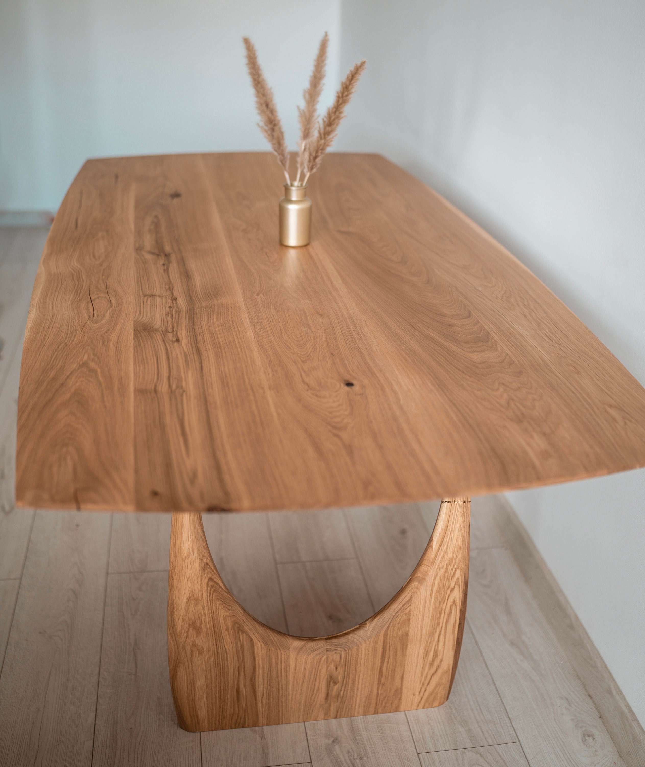 Oak Solid Table, 210x100 Cm, Solid Wood Dining Table, Kitchen Table ...