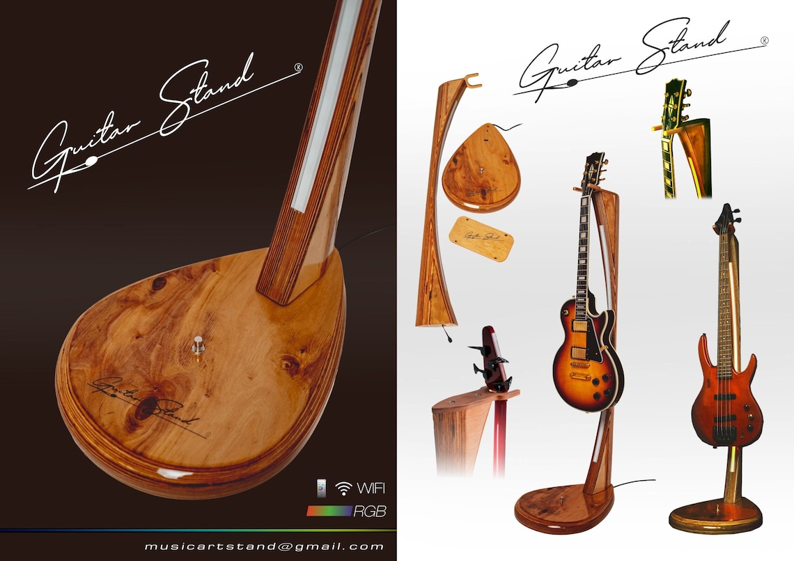 Luminous Guitar Stand, RGBW LED, Wifi, Birch Plywood - Etsy