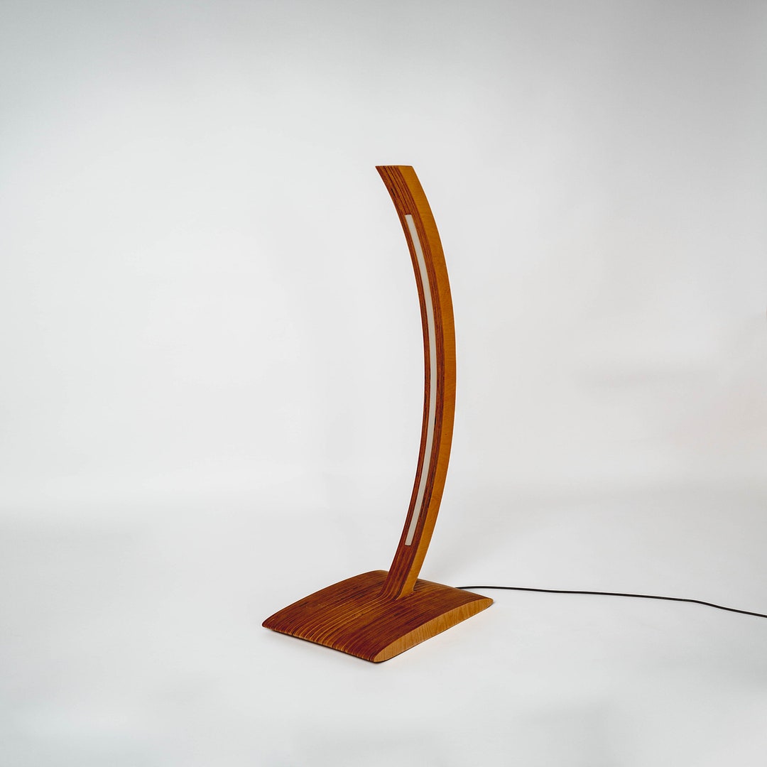 Modern LED RGBW Wooden Standing Lamp - Handmade With Birch Plywood and ...