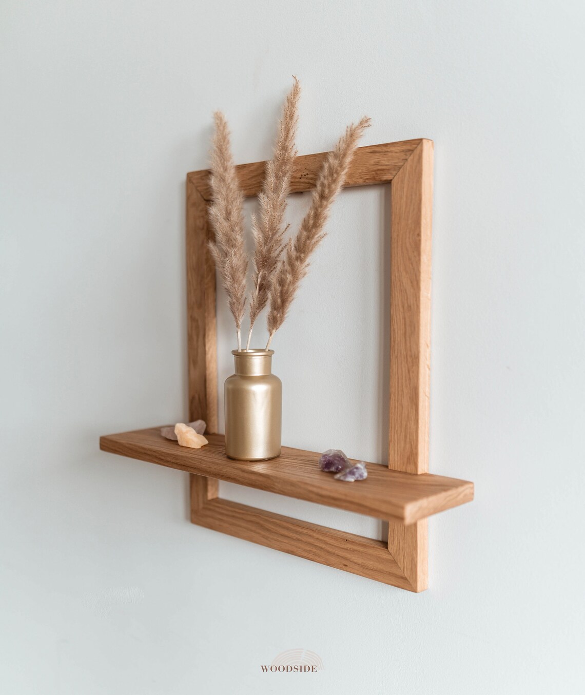 Rustic Square Geometric Floating Shelf Handmade From OAK Solid - Etsy