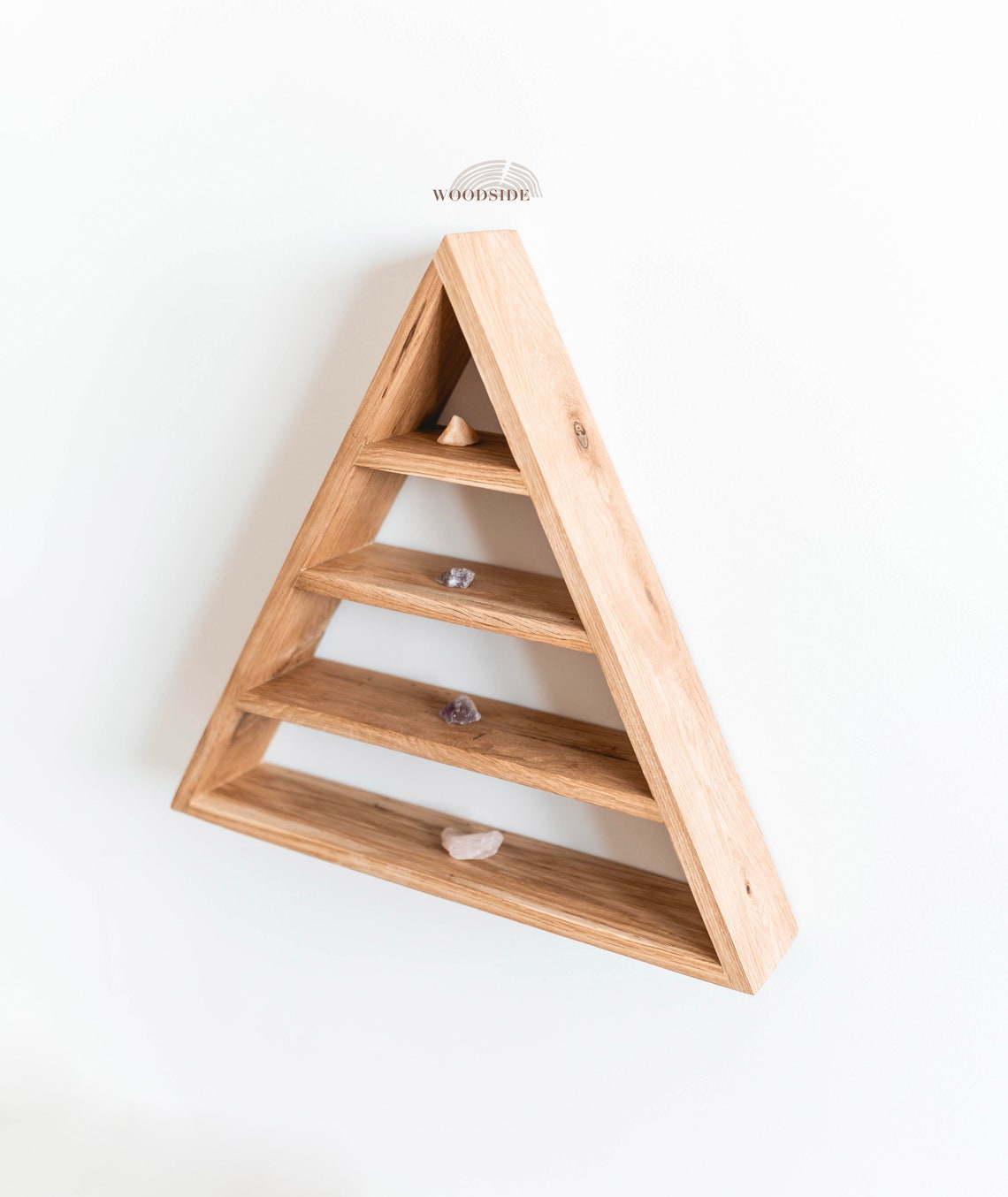 Rustic Triangle Geometric Floating Shelf Handmade From OAK Solid Wood ...