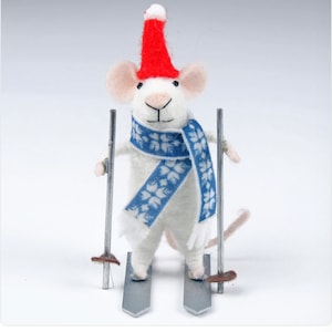 Mouse Skiing in Red Hat - Etsy