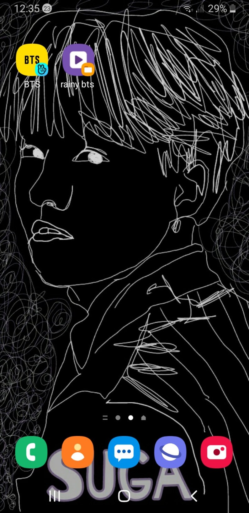 Suga BTS Line Art Wallpaper/lockscreen for Android and Apple Phone - Etsy