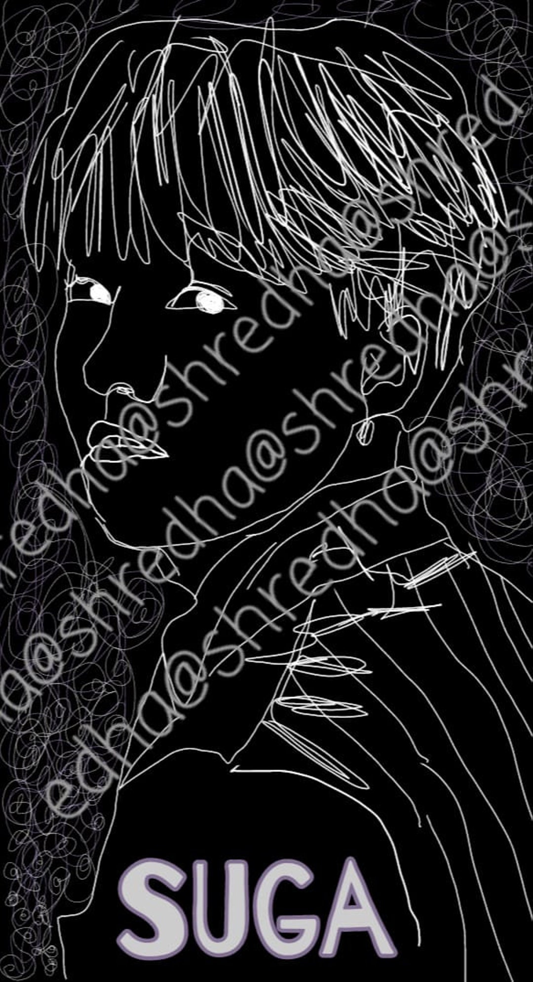 Suga BTS Line Art Wallpaper/lockscreen for Android and Apple Phone - Etsy