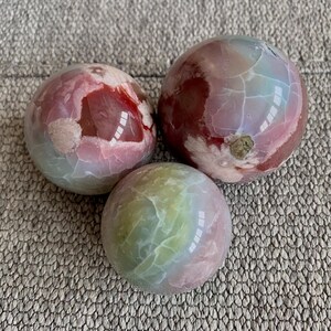 RARE Green and Pink Flower Agate Spheres - Etsy