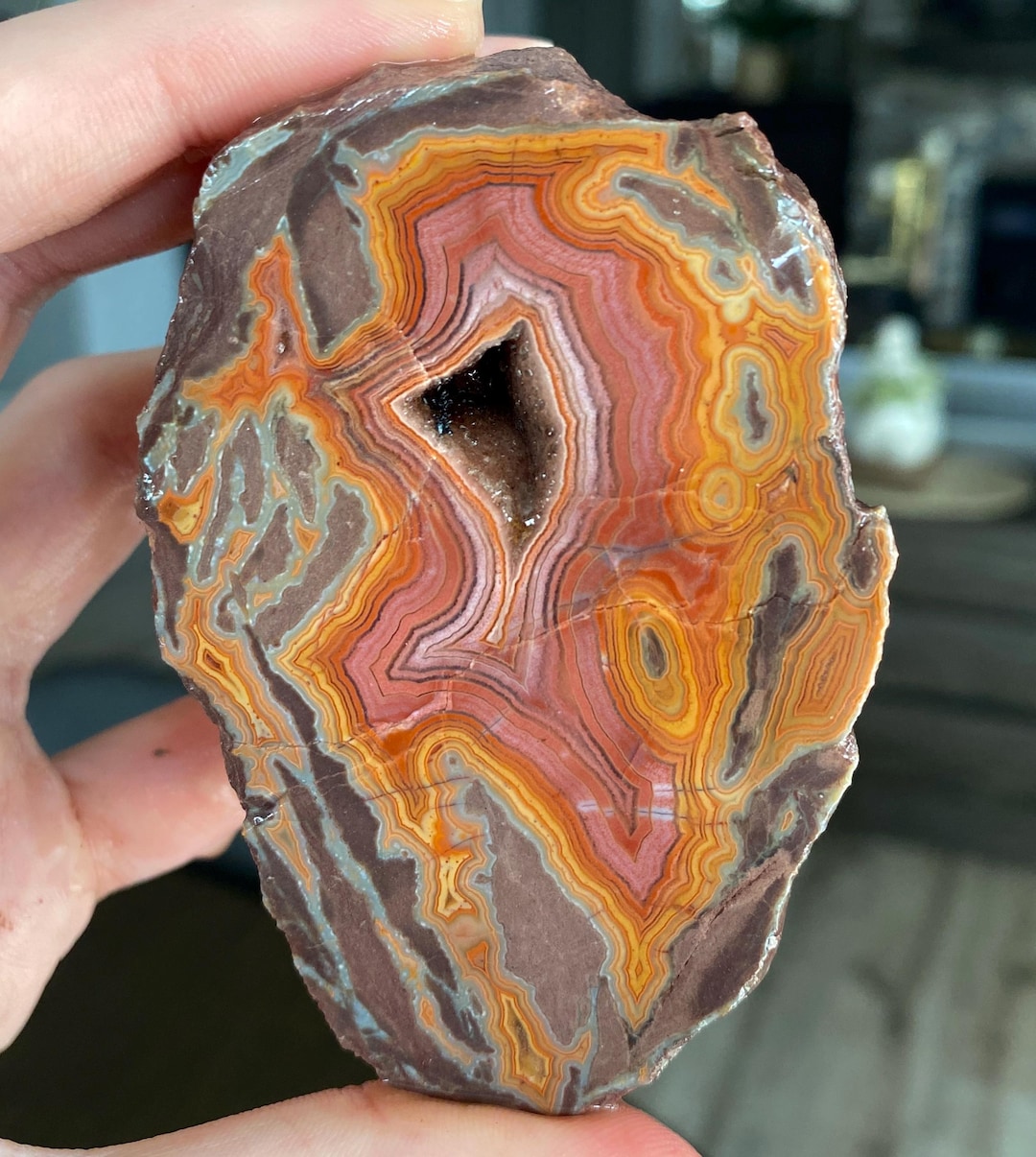 VIBRANT Druzy Montana Dryhead Agate Nodule - Etsy
