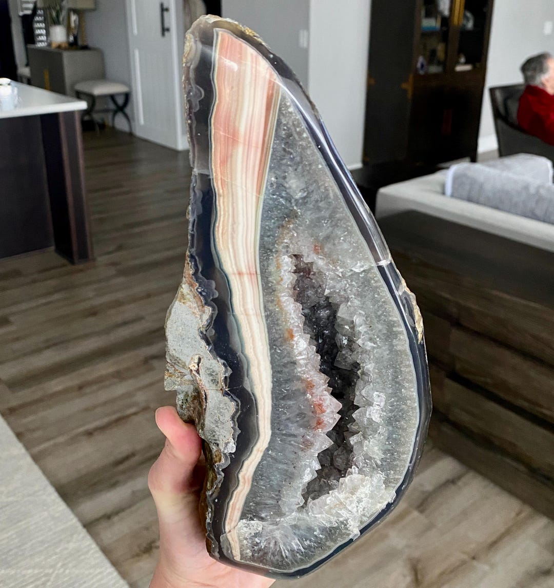 Unusual Amethyst Geode With Pink Banding - Etsy