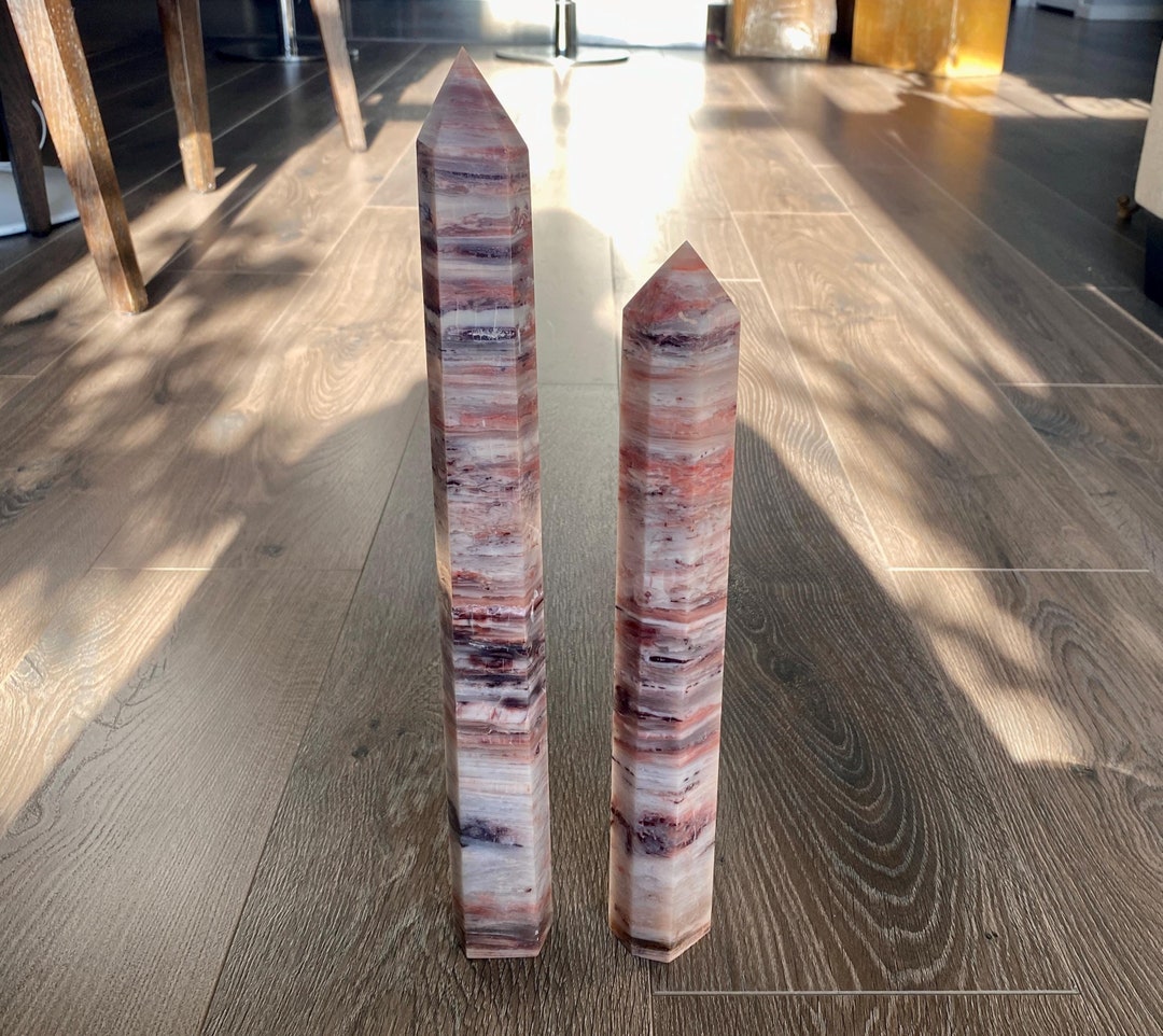 HUGE Pink Zebra Calcite Towers - Etsy
