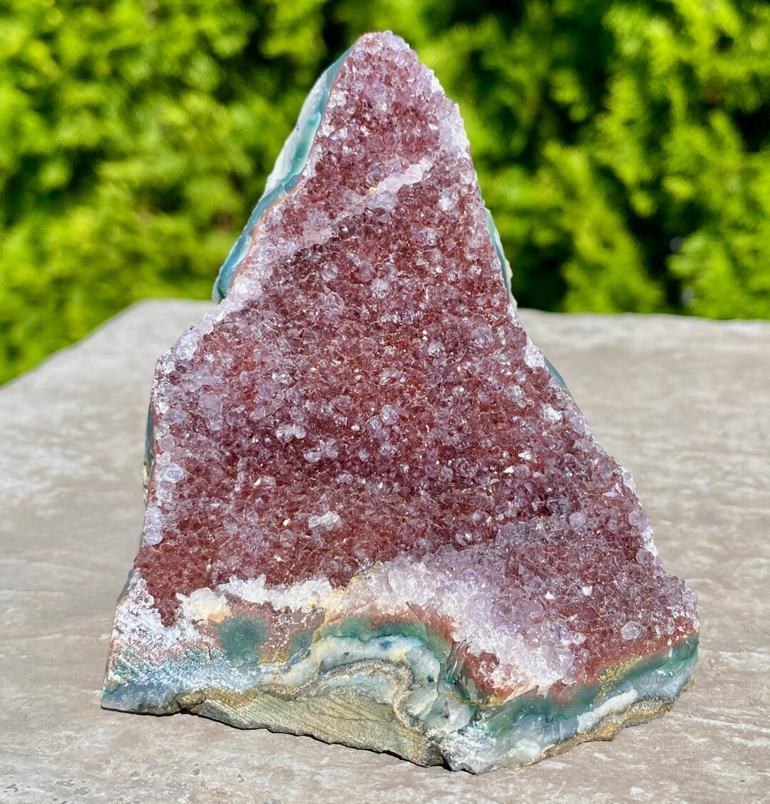 Watermelon Slice! Red Druzy Rainbow Amethyst - Etsy