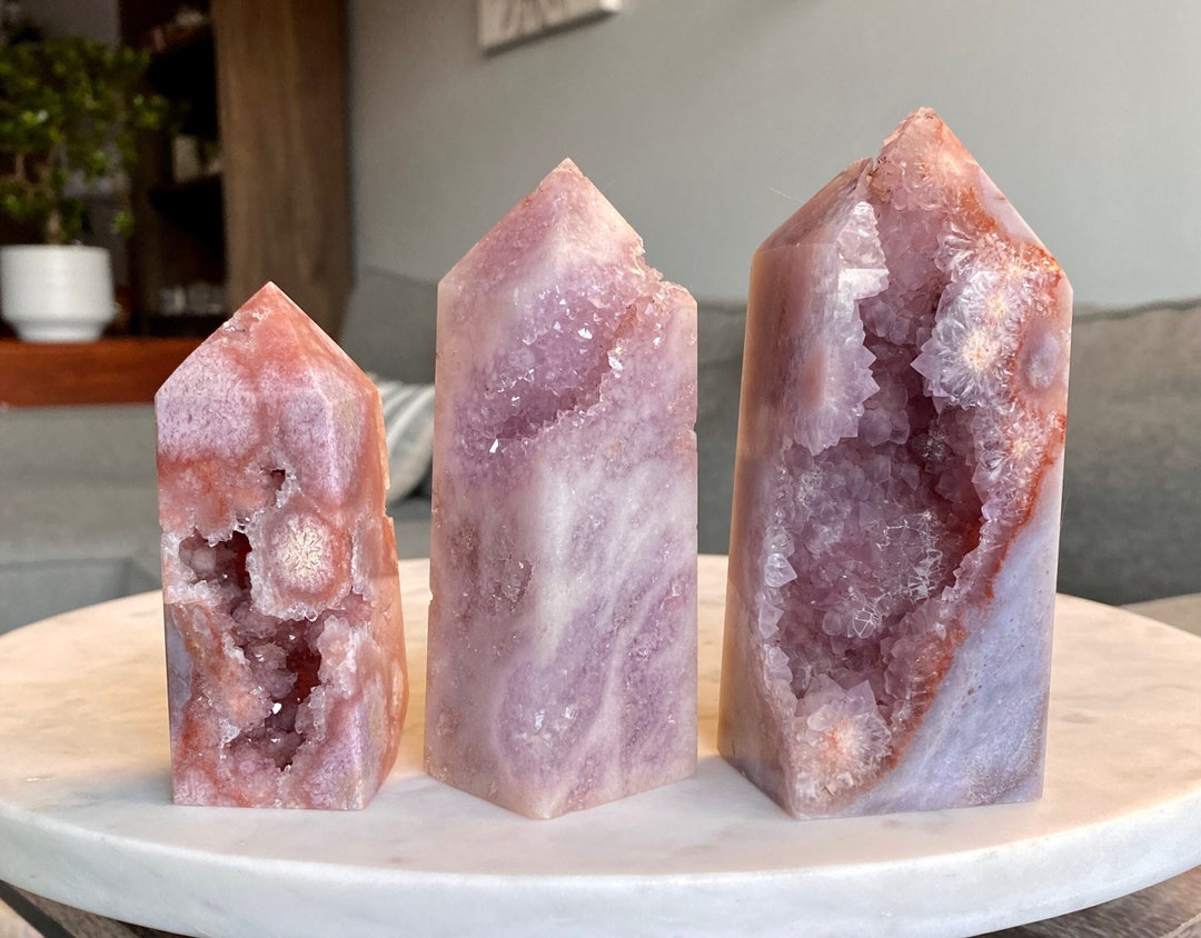 High Quality Pink and Purple Flower Agate Druzy Towers - Etsy