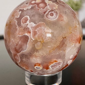 GLITTERY Pink Amethyst Flower Agate Sphere - Etsy