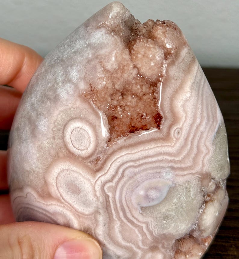 Banded Druzy Pink Amethyst Free Form - Etsy UK