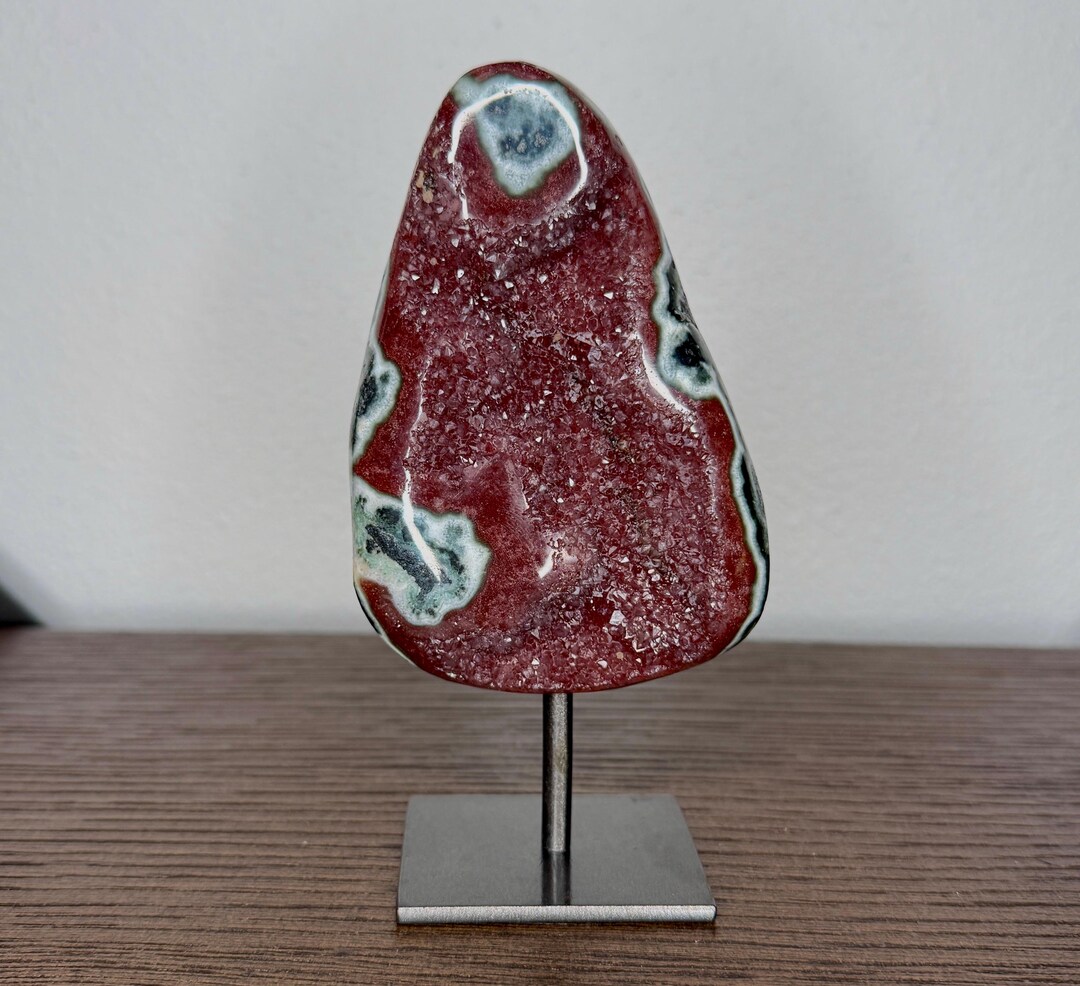 Druzy Red Jasper Display Piece - Etsy UK