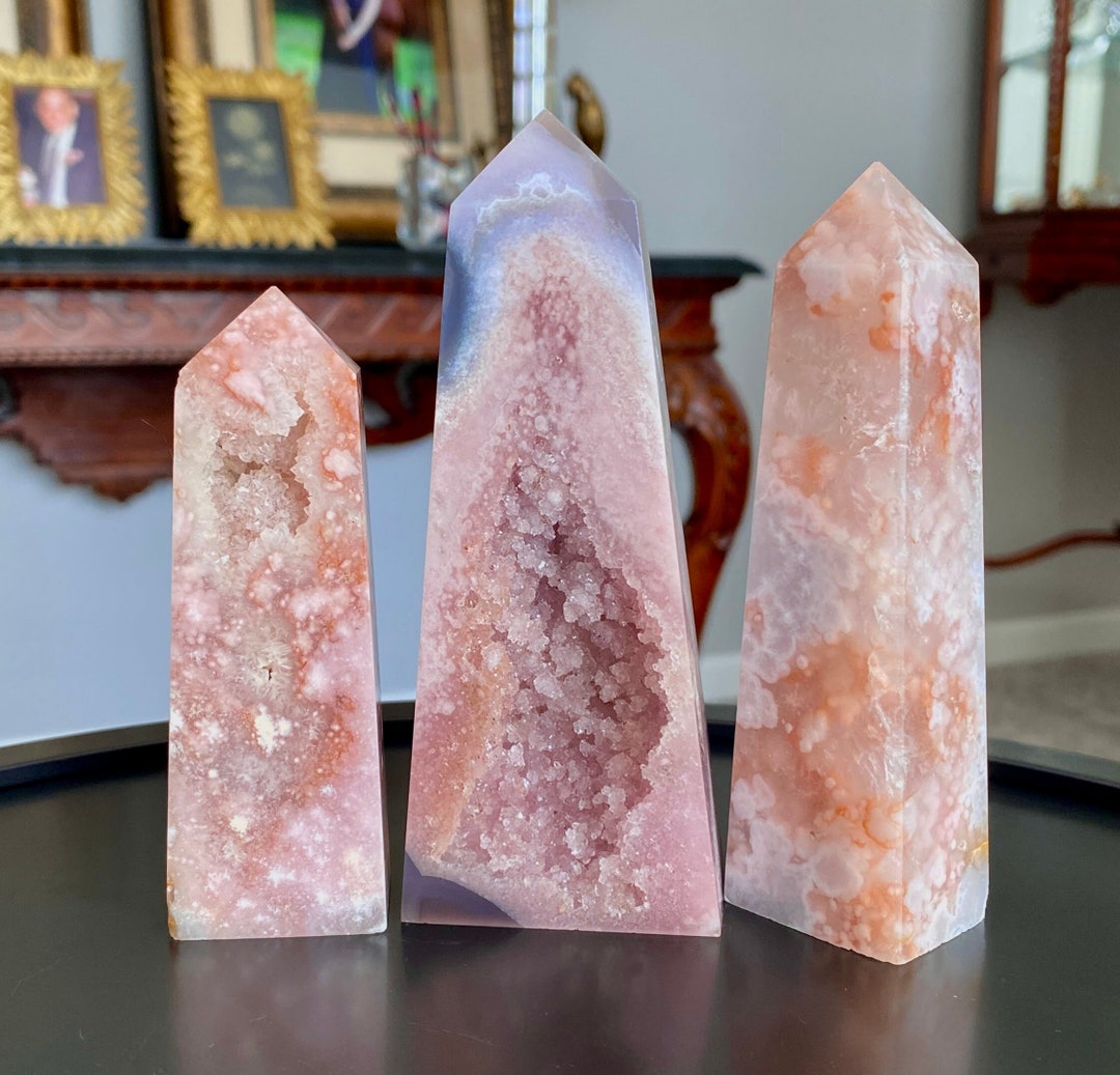 Colorful Pink Amethyst Flower Agate Towers - Etsy