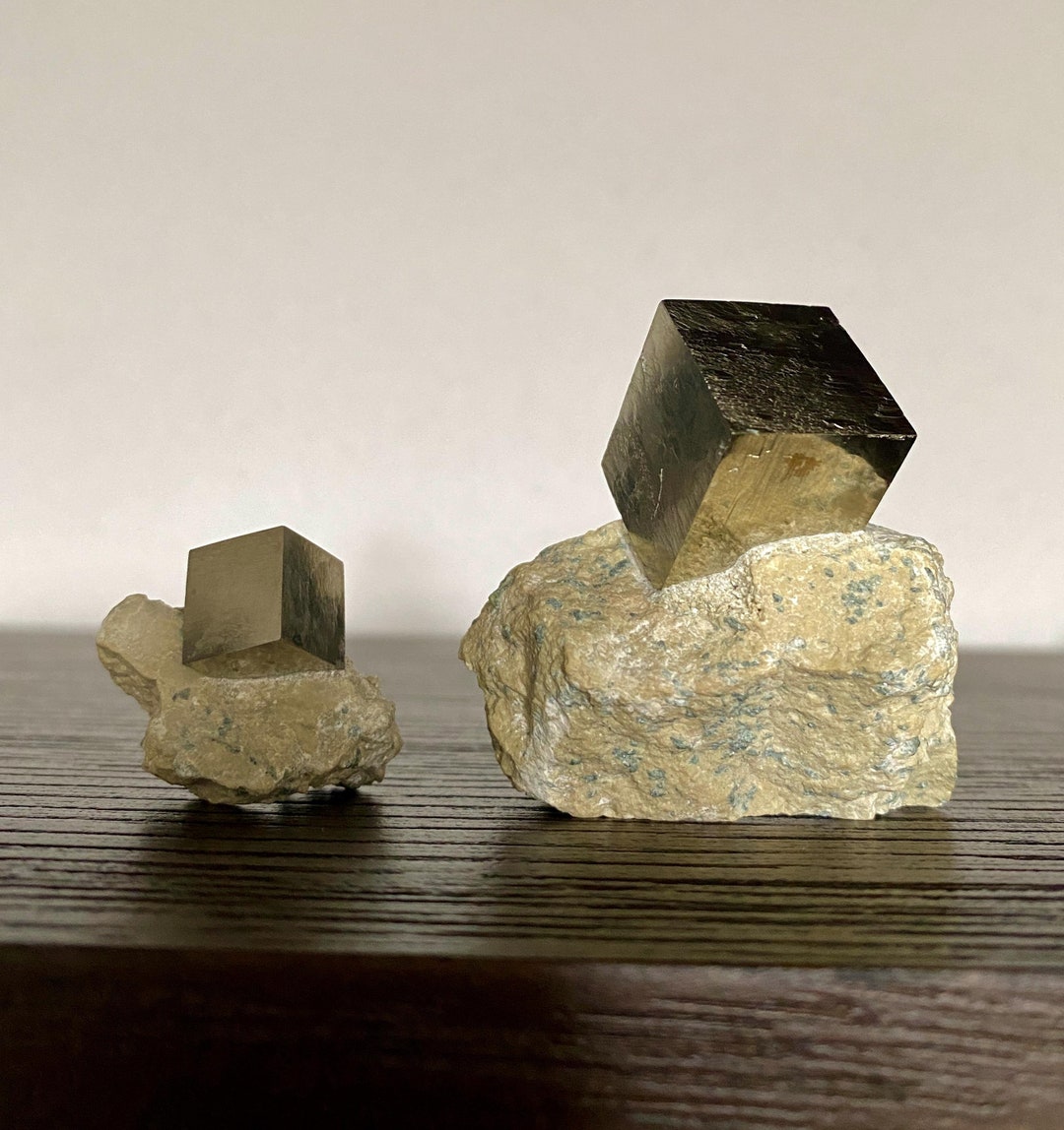 Cubic Gold Pyrite on Limestone Matrix - Etsy