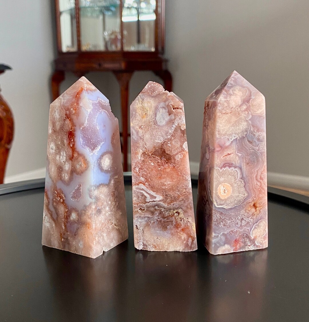 Pink Amethyst Flower Agate Towers - Etsy