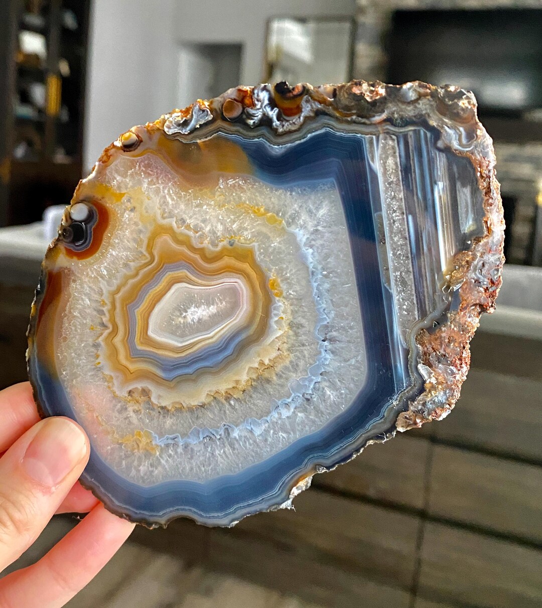 Brazilian Blue and Yellow Agate Slab - Etsy