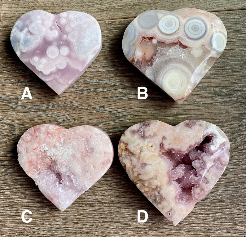 Pink Amethyst Flower Agate Hearts - Etsy