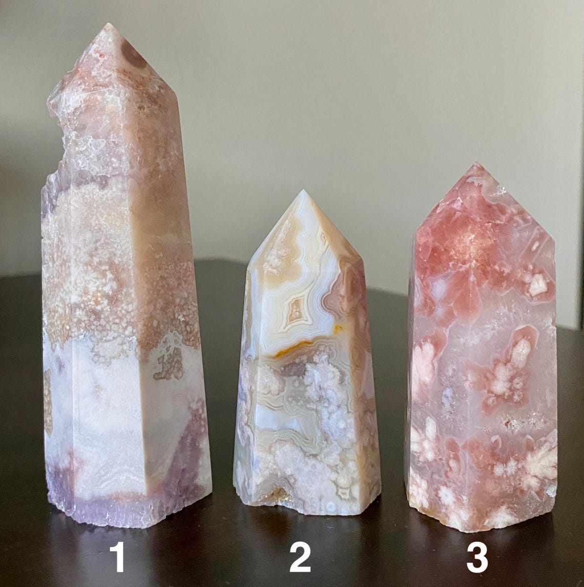 Pastel Pink Amethyst Flower Agate Towers - Etsy