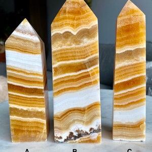 Large Banded Orange Calcite Towers - Etsy