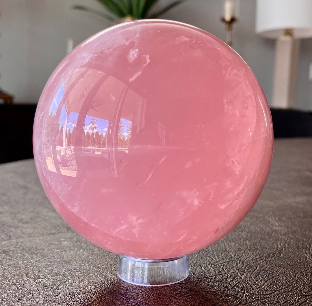 Large Bubblegum Pink Rose Quartz Sphere - Etsy