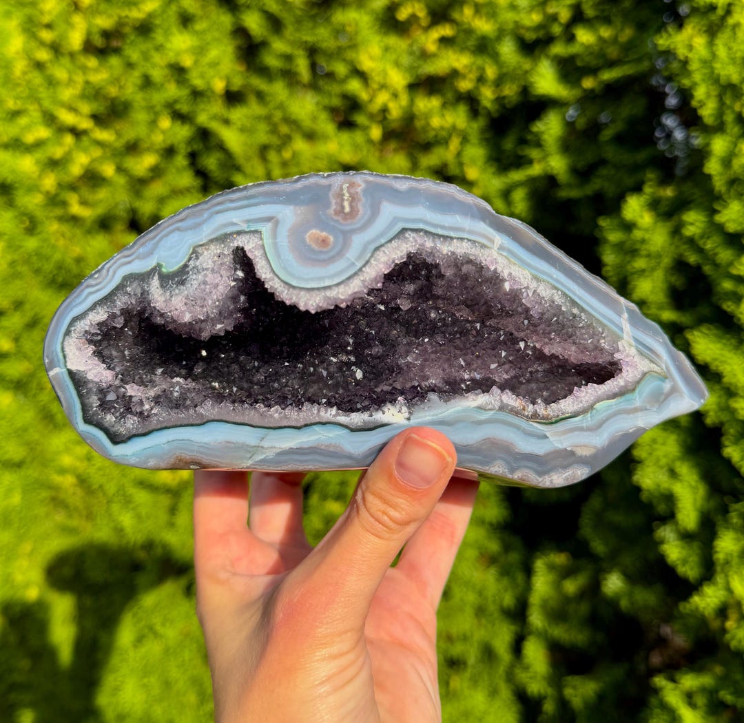 Large Blue Banded Amethyst Agate Geodes - Etsy