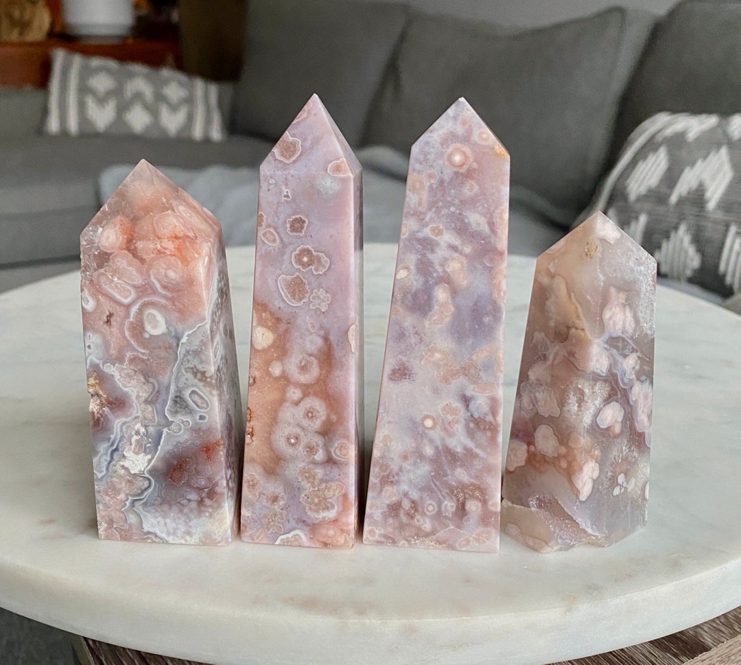 Pink Amethyst Flower Agate Towers - Etsy