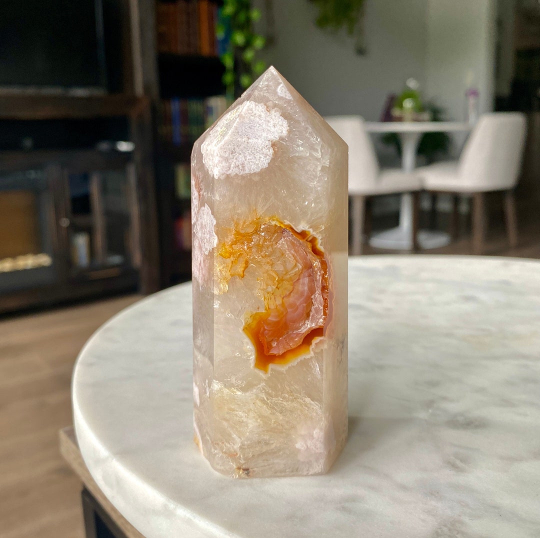 Lava Bubble Flower Agate Tower - Etsy
