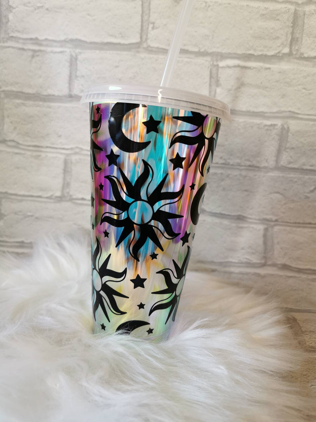Celestial Sun and Moon 24oz Cup Shiny Opal 24oz Tumbler Cold - Etsy