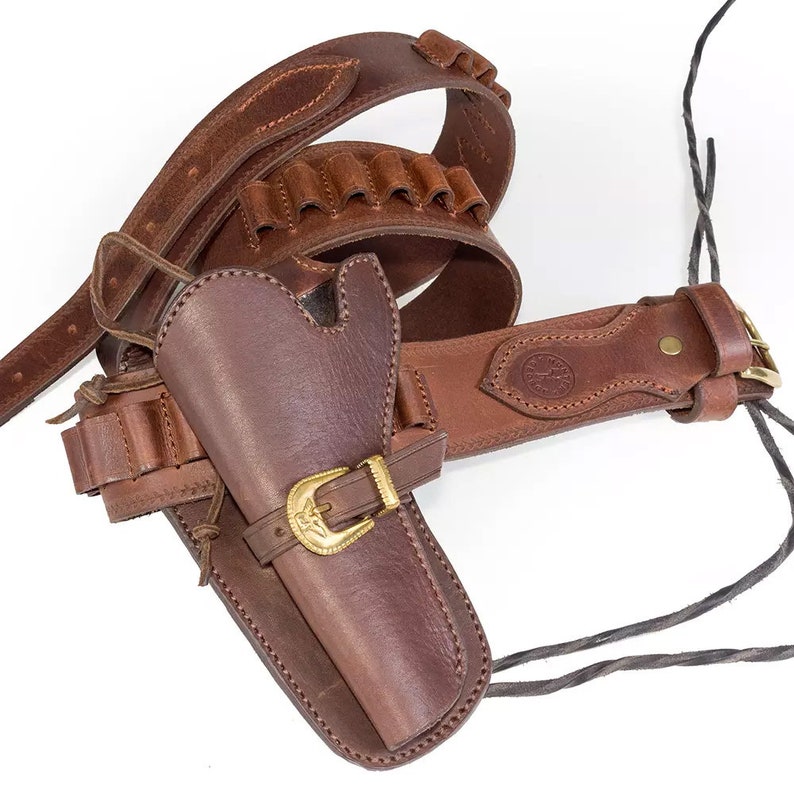 Revolver Holster With Cartridge Holder Genuine Leather - Etsy