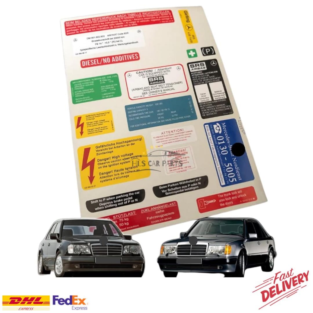 For Mercedes W124 All Models Decal Set Stickers Best Quality Fast ...