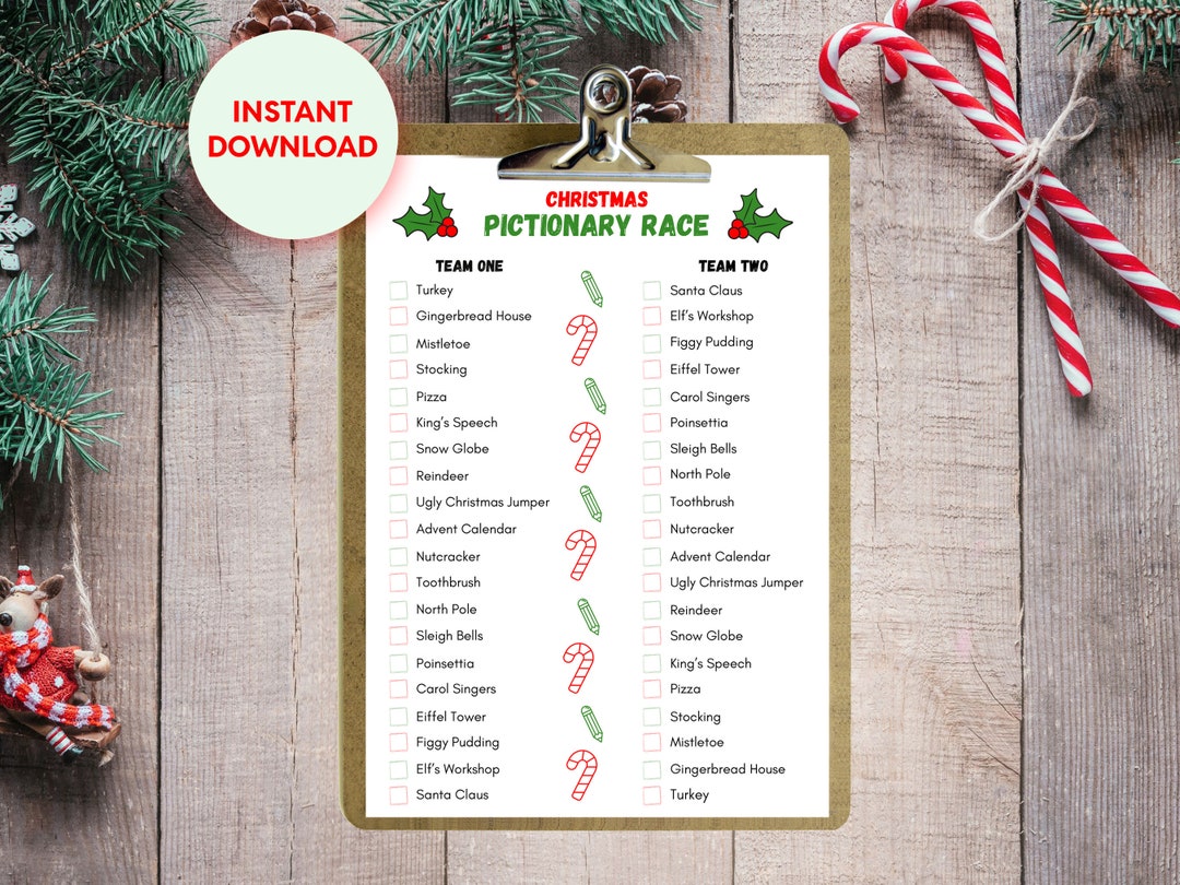 Christmas Party Game: Pictionary Race A Fun Festive Family Christmas ...