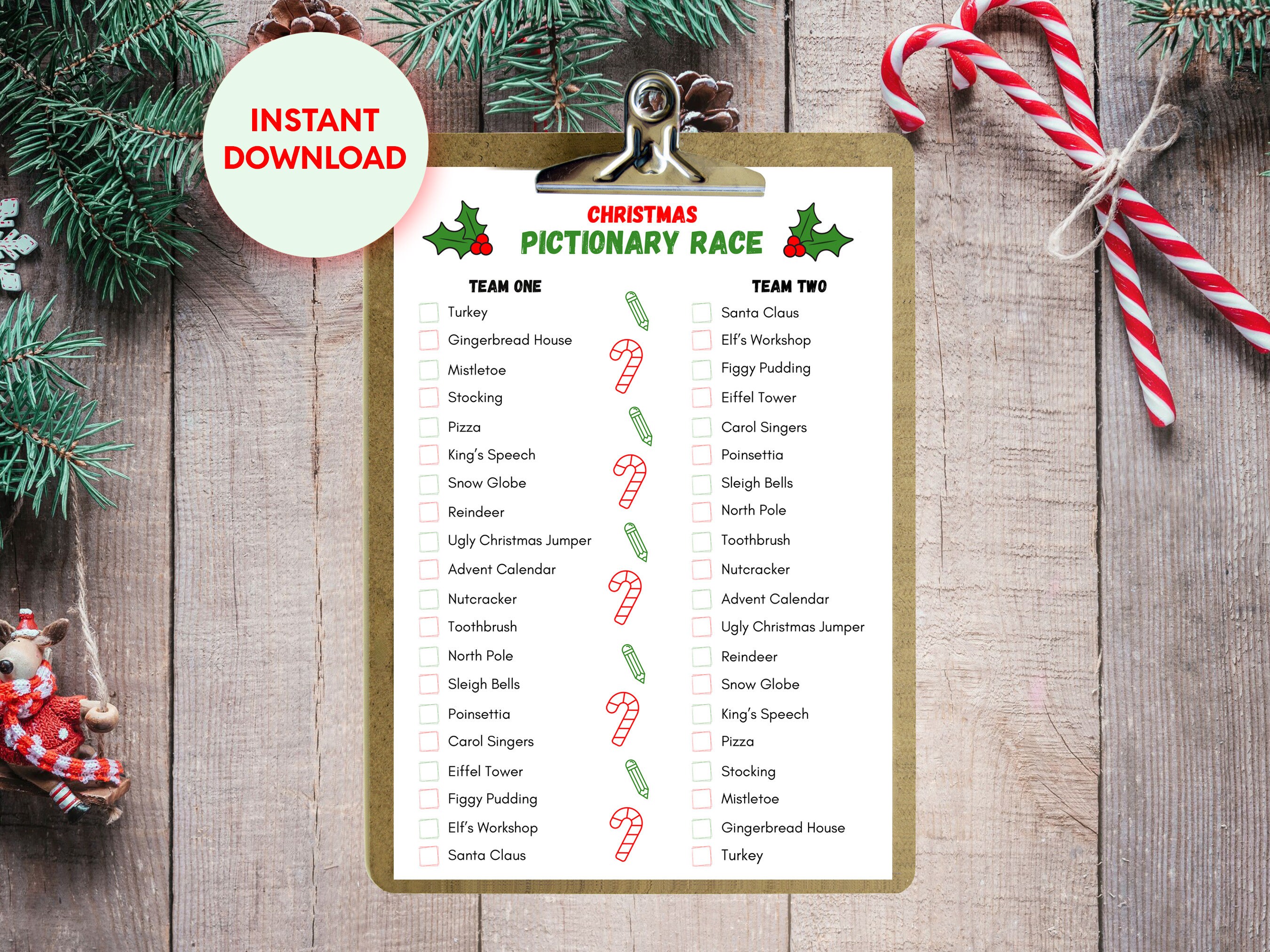 Christmas Party Game: Pictionary Race A Fun Festive Family Christmas ...