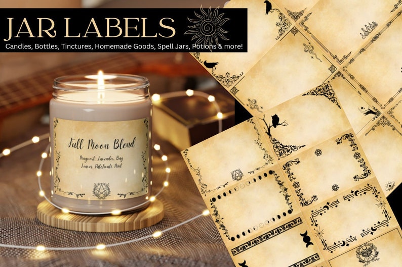 Jar Labels for Candles Handmade Goods Apothecary Bottles - Etsy