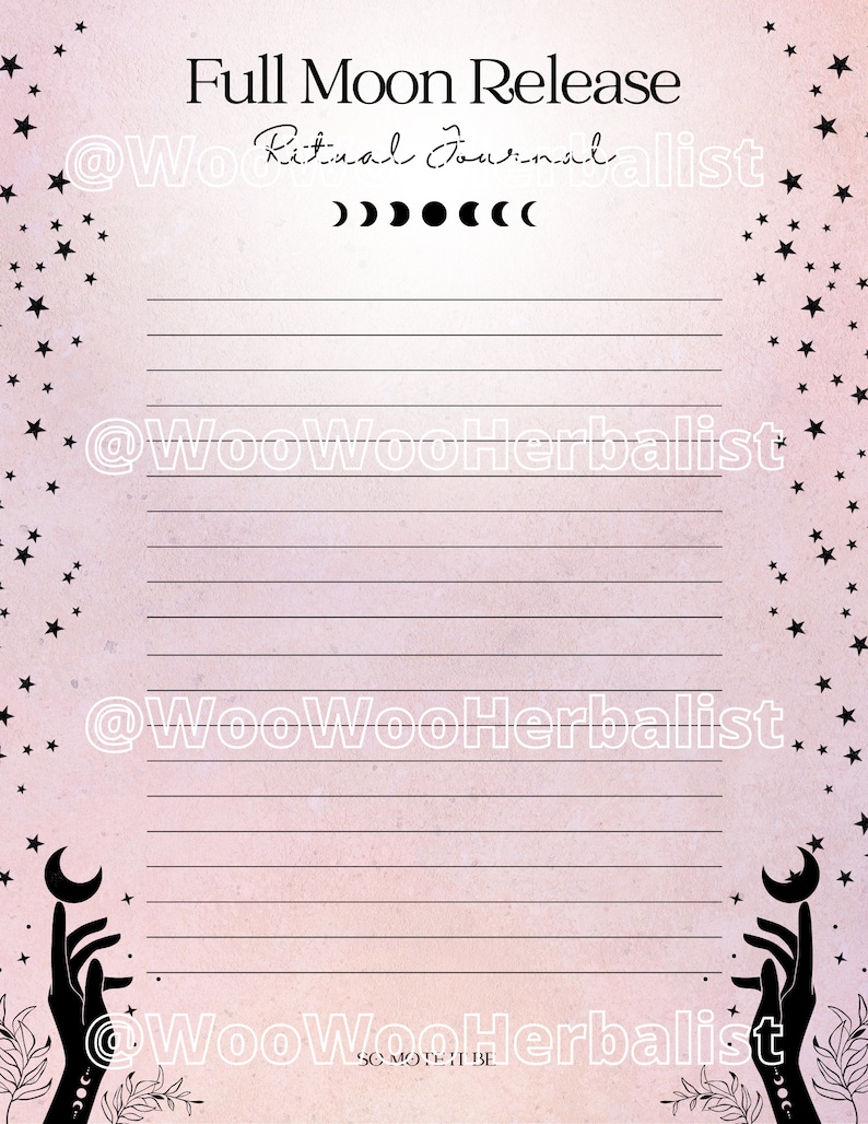 Full Moon Release Ritual Journal, Full Moon Writing, Full Moon Healing ...