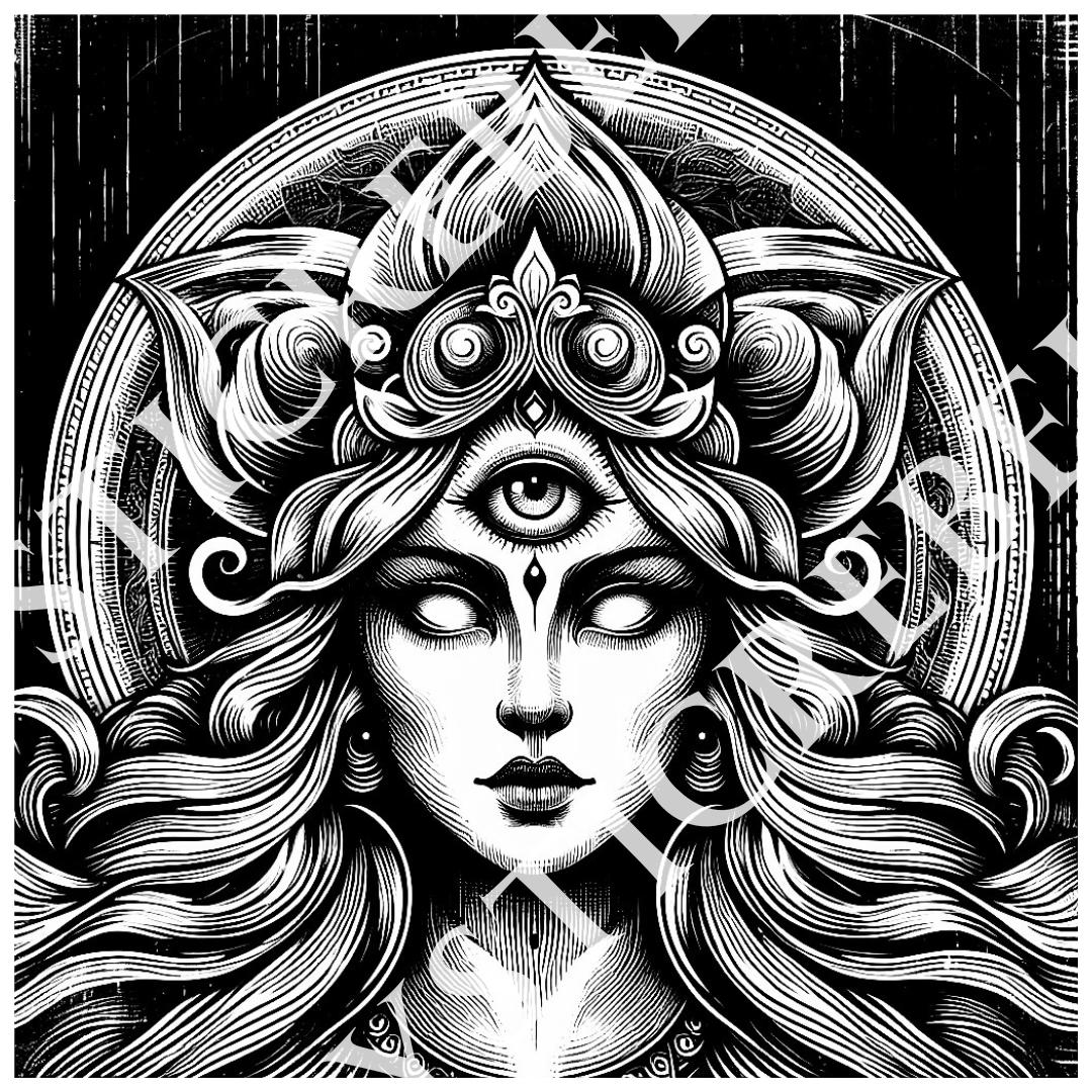 Goddess, Third Eye, Beauty, Woman, Magic, PNG, Laser Art, Graphic - Etsy