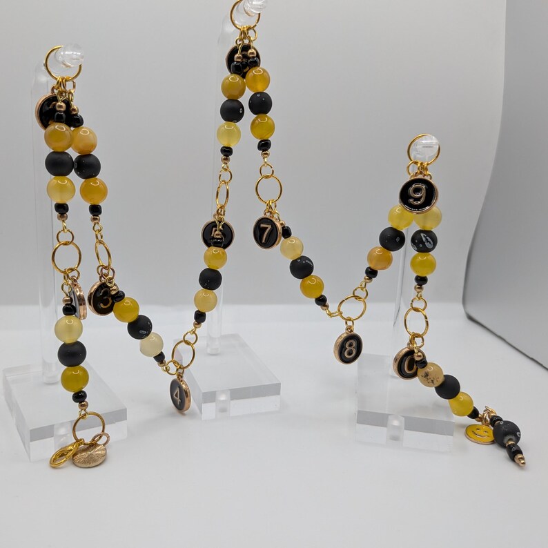 Beaded Row Counter and Stitch Markers for Knitting, Handmade Glass ...