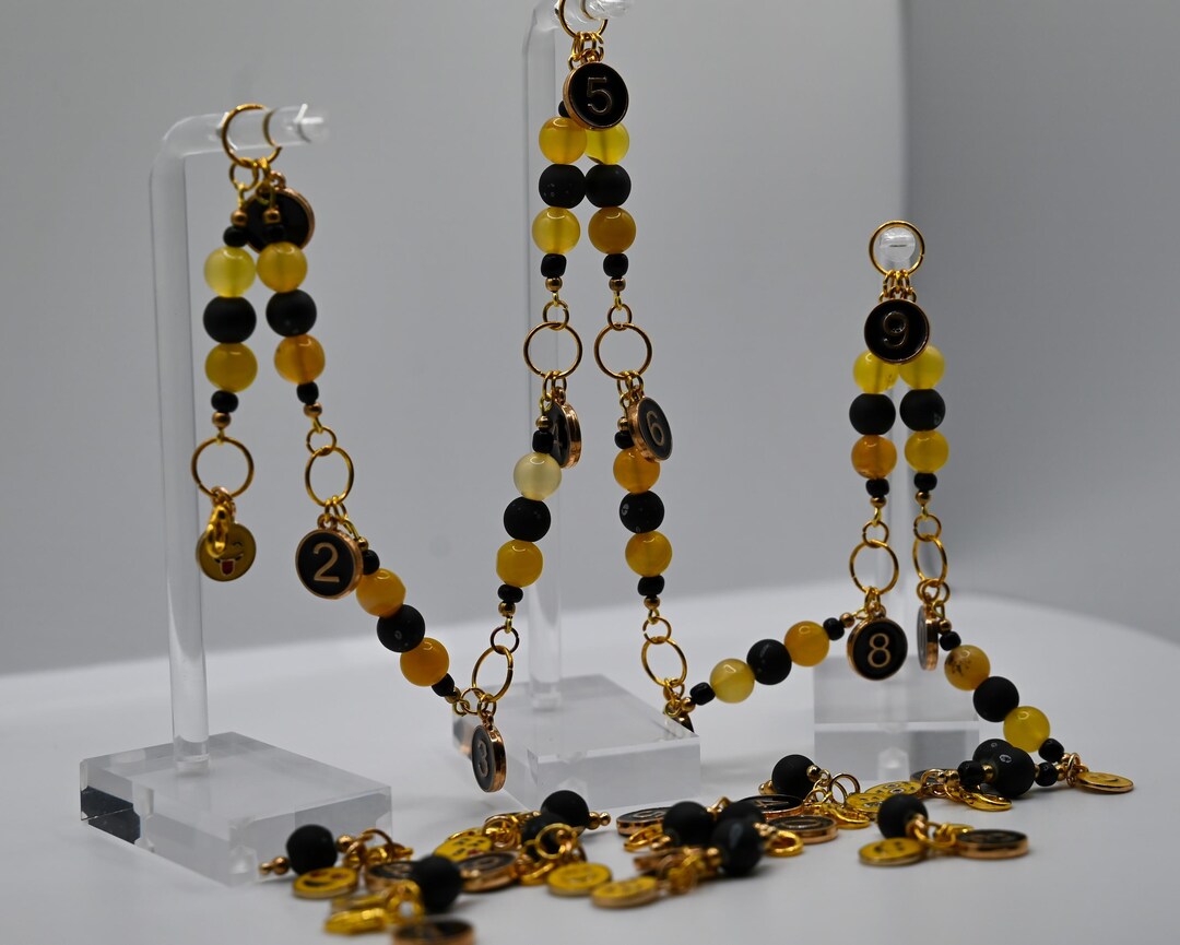Beaded Row Counter and Stitch Markers for Knitting, Handmade Glass ...