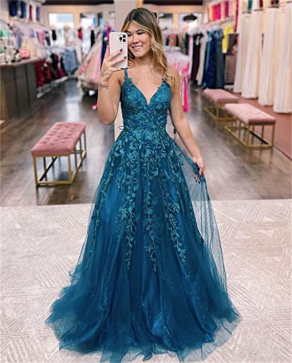 Blue Princess Prom Dress