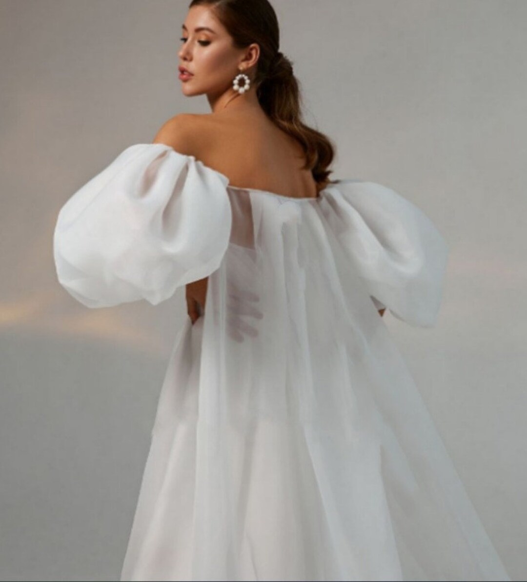 Sexy Detachable Organza Sleeve Cloak sleeves With Train - Etsy