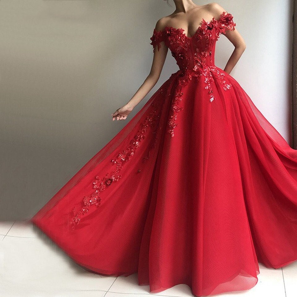 Red Princess Dresses For Prom