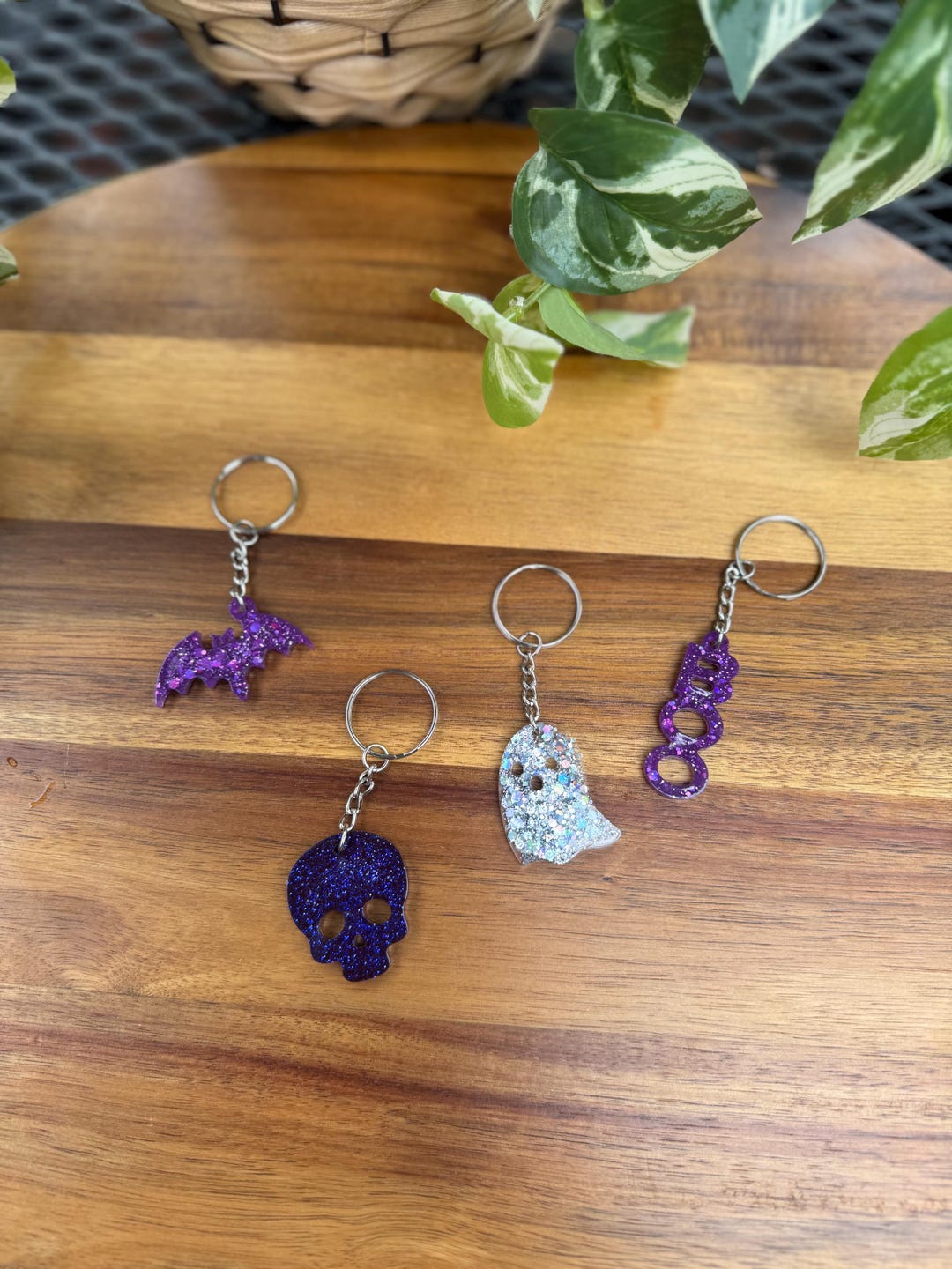 Halloween Themed Sparkle Keychains - Etsy