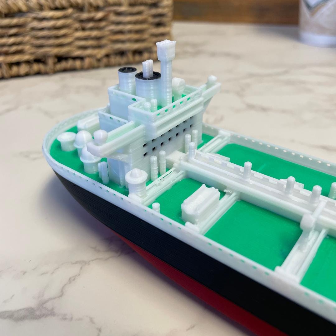 Modern Oil Tanker Model 12” VLCC Merchant Vessel Replica, Maritime ...