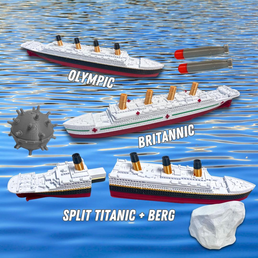 3 Pack Split in Half Titanic Toy, Break in Half Titanic Bath Toy ...