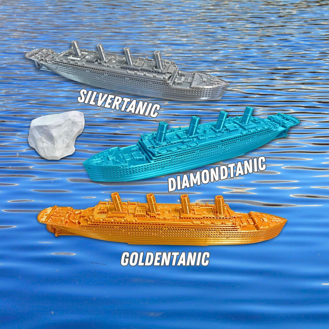Gold Diamond Silver Titanic Toys, Floating Titanic Bath Toy, Titanic ...