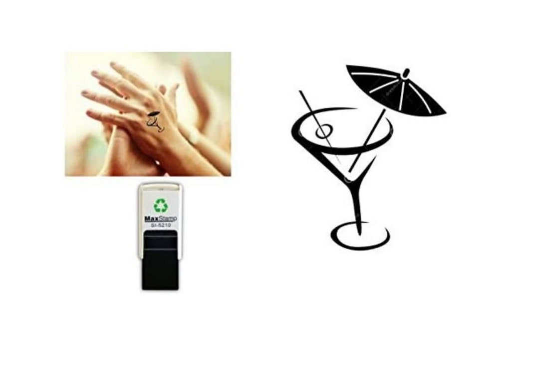 Cocktail - Hand Stamp - Self Inking - Safe Water Based Ink - Ideal for ...