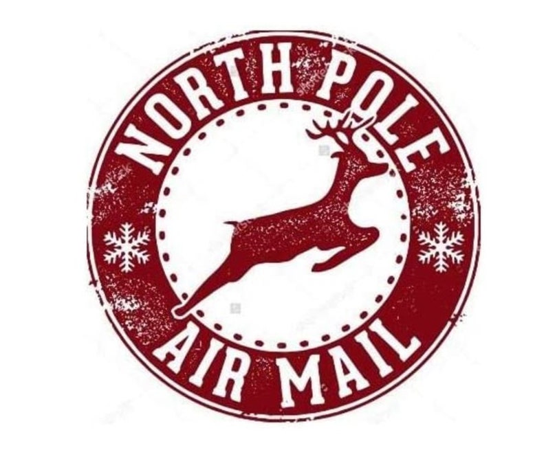 Sello de carta de correo aéreo del Polo Norte sello de entintado ...