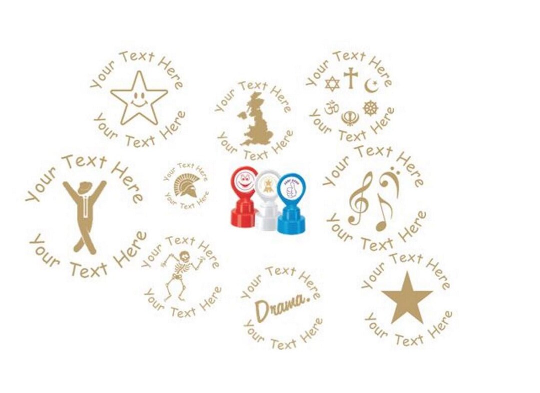 Gold Ink - Personalised Custom School Motivation/reward Stamps 22mm - Etsy